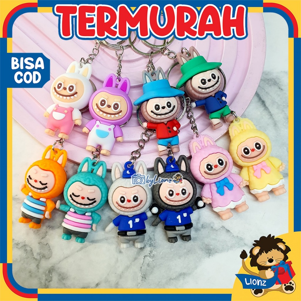 Jual Gantungan Kunci Karakter Mainan Anak Cute Keychain LABUBU | Shopee ...