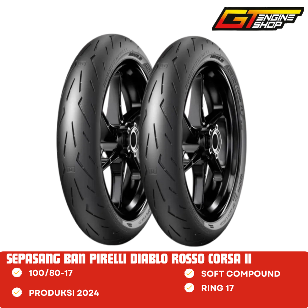 Jual Paket Sepasang Ban Pirelli Diablo Rosso Corsa II 90/80-17 110/70-17 [free pentil] Ban Balap ...