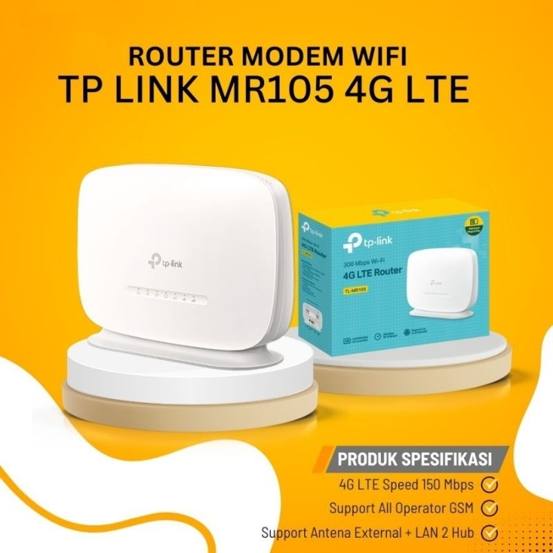 Jual TP-LINK TL-MR105 New 300 Mbps Wireless N 4G LTE Router | Shopee ...