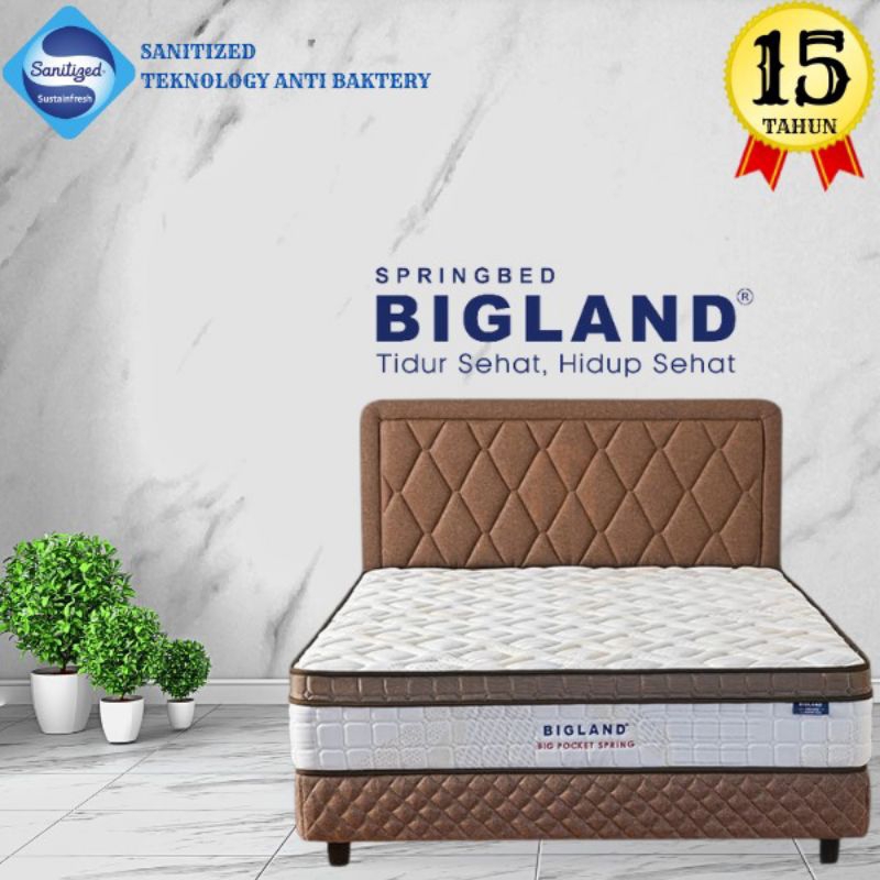 Jual Spring Bed Full Set BIGLAND Pocket spring and Plustop Matras ...