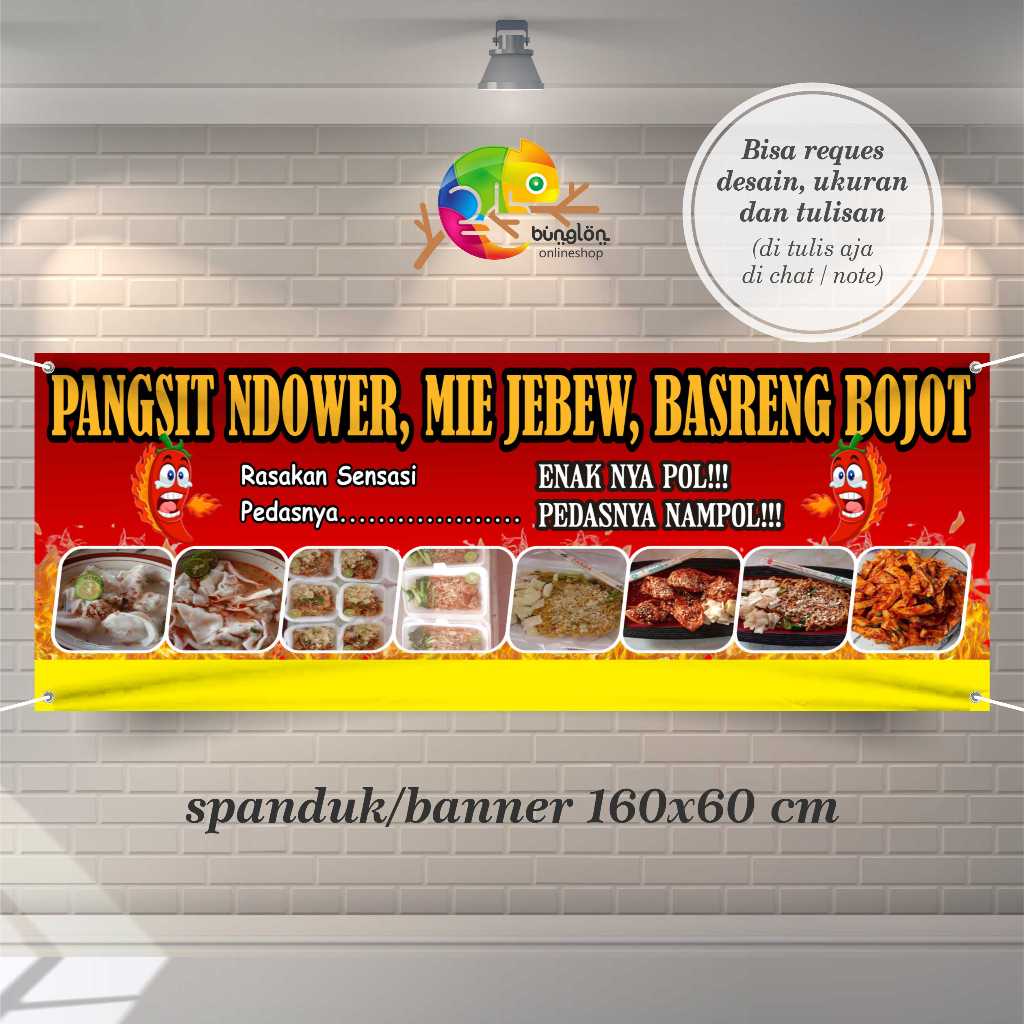 Jual Cetak Spanduk Banner Mie Jebew, Pangsit Dower Dan Cimol Bojot ...