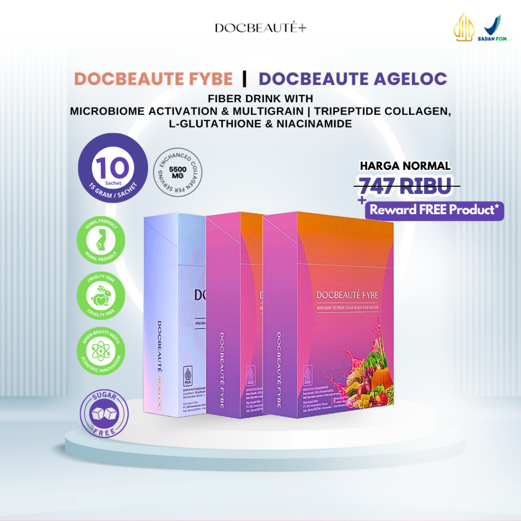 Jual Docbeaute-3 Box Mix Ageloc Premium Collagen Triple Booster/Fyber ...