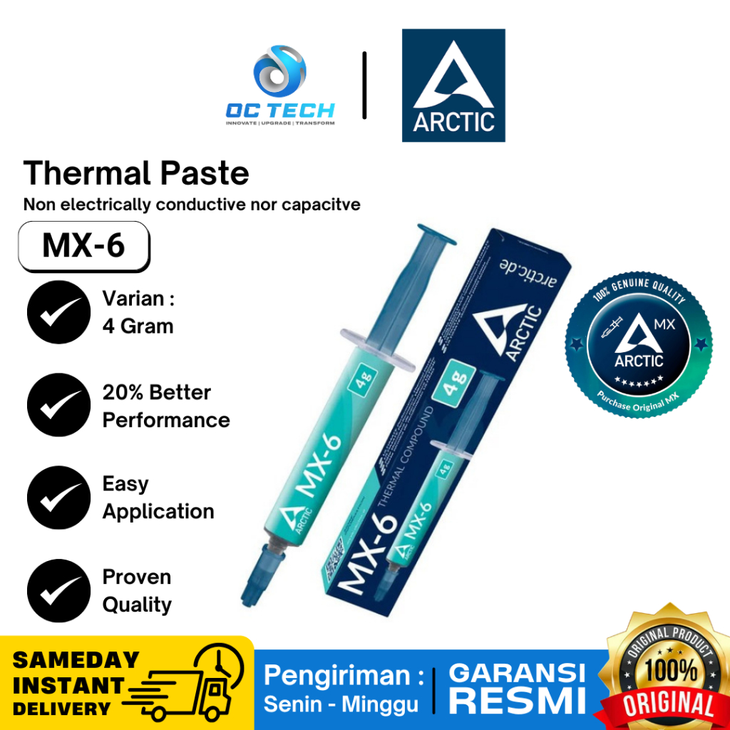 Jual Arctic MX6 MX-6 Thermal Paste Pasta Processor 4g 4 Gram ULTIMATE Performance Original Resmi ...