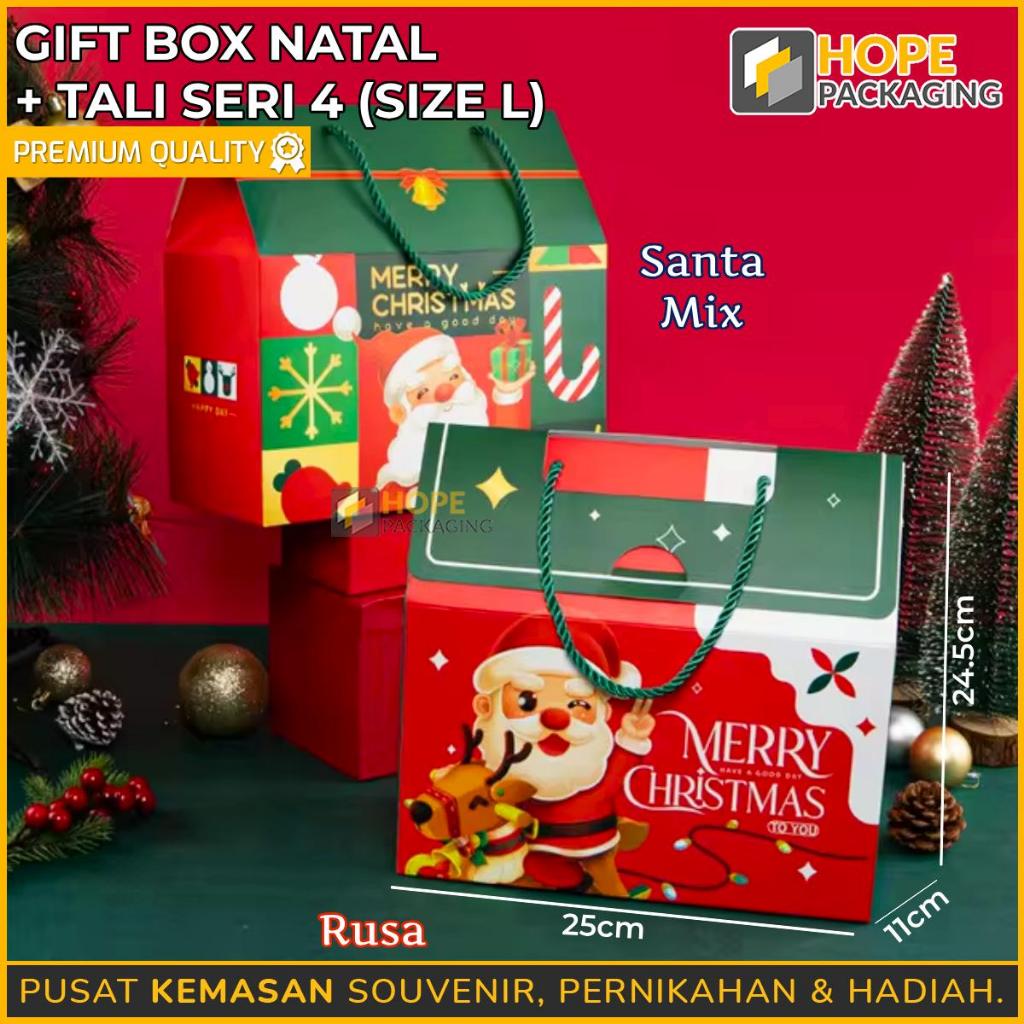 Jual Kotak Box Souvenir Hampers + Tali / Box Kue Cookies Christmas ...