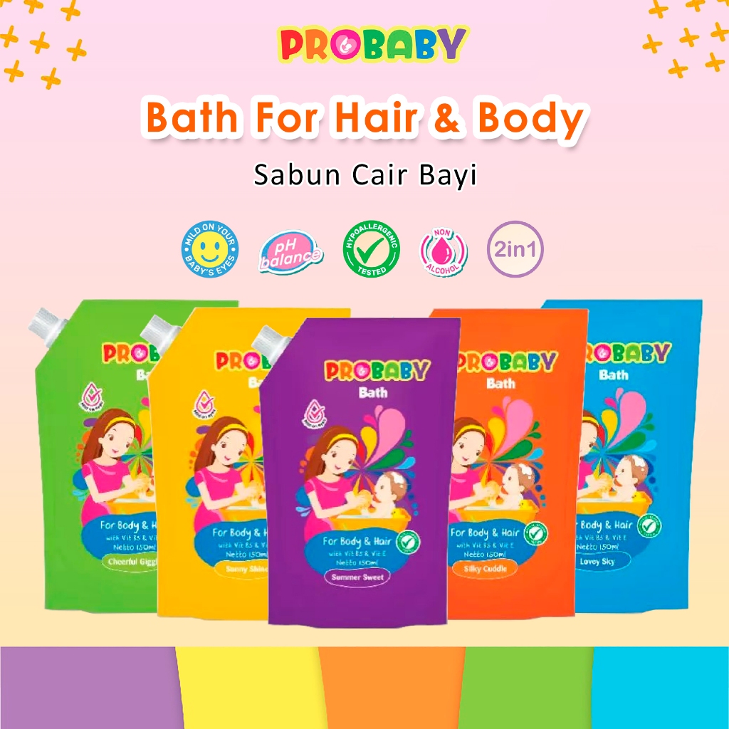 Jual Probaby Bath For Hair & Body 150ml Sabun Cair Bayi Wangi Buah ...