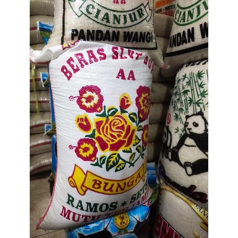 Jual BERAS CAP BUNGA (P) 20KG MEDIUM SETRA RAMOS | Shopee Indonesia