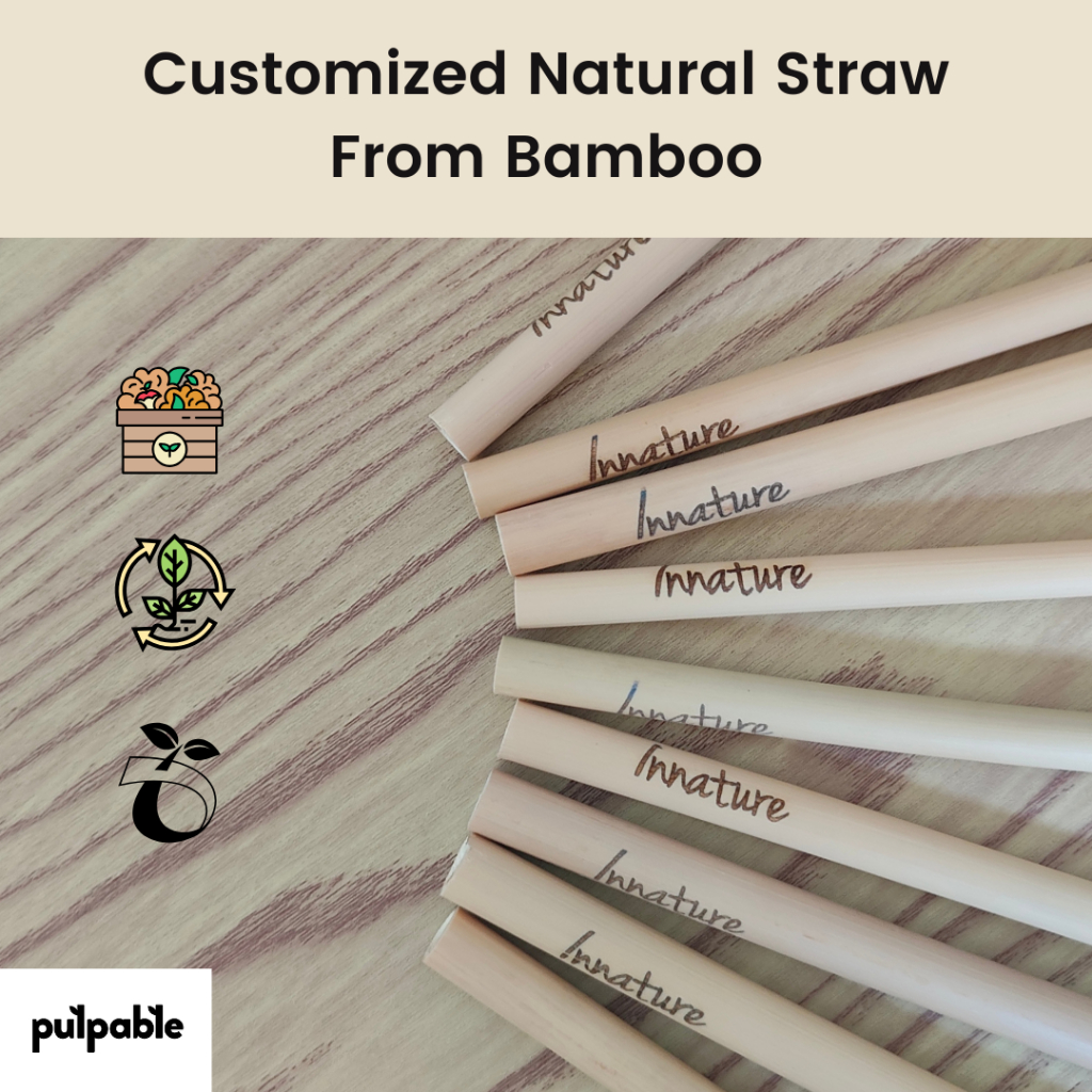 Jual Custom biodegradable Bamboo straw / custom grafir sedotan bambu ...