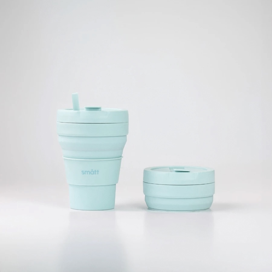 Jual Smatt Foldable Cup / Gelas Kopi Gelas Lipat Silikon - Aquamarine ...
