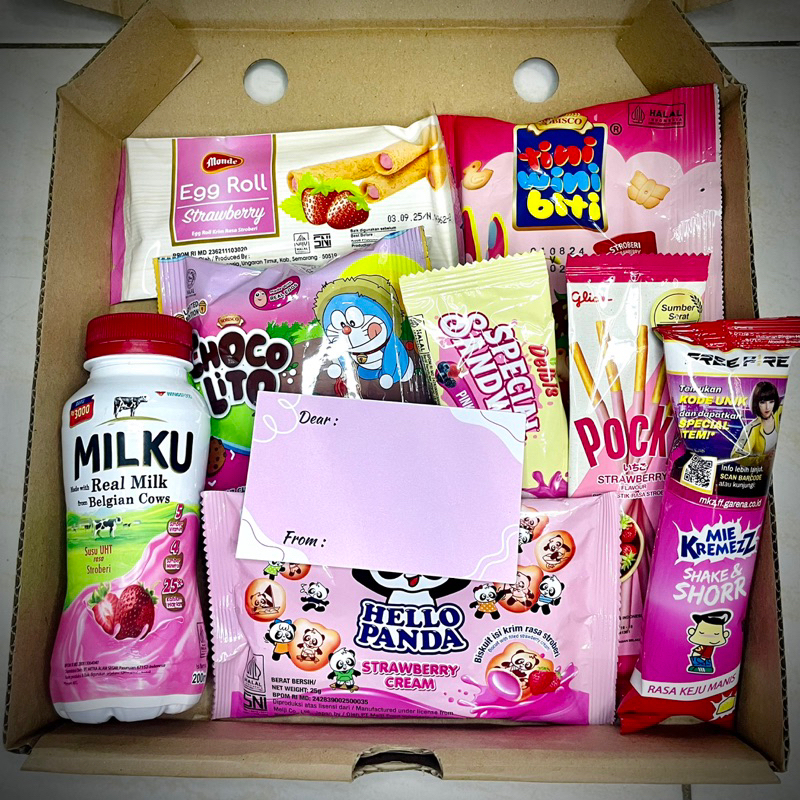 Jual Pinky Hampers Snack Kado Ultah Wisuda Anniv Hampers Box Pink ...