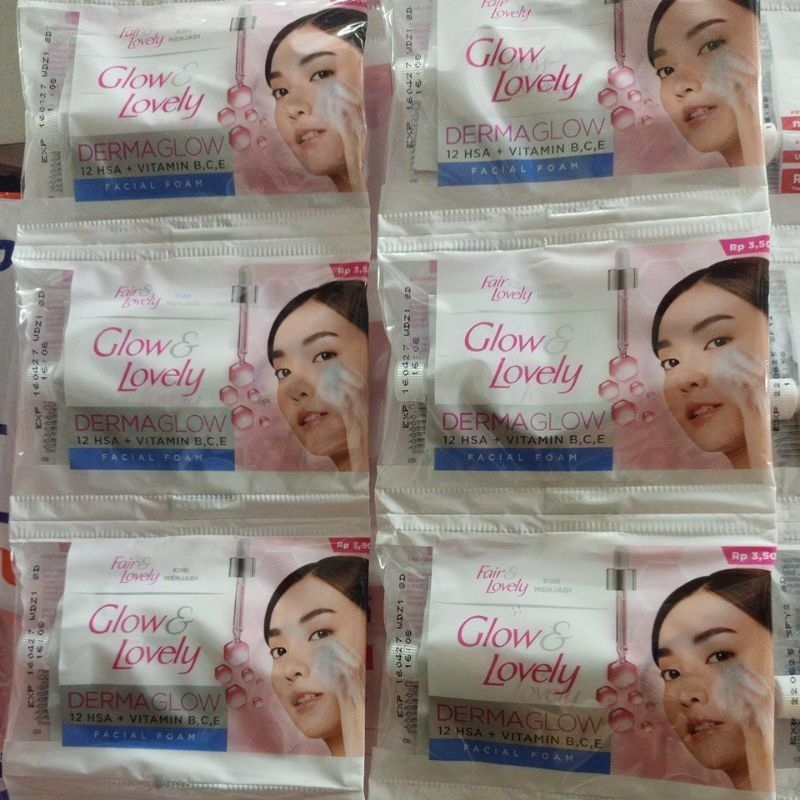 Jual Fair & Lovely Glow & lovely derma glow Facial Foam Sachet 8gx12 ...
