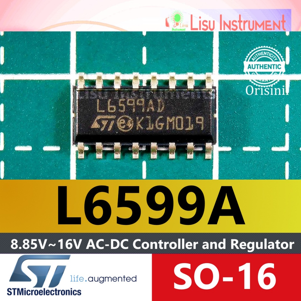 Jual L6599ADTR 8.85V~16V AC-DC Controller and Regulator L6599AD L6599 SO-16 STMicroelectronics ...
