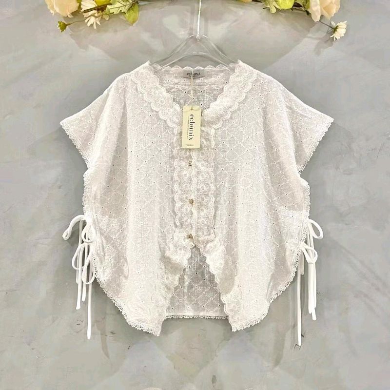 Jual MIAMI VEST OUTER BRUKAT ROMPI warna putih katbol bordir | Shopee ...