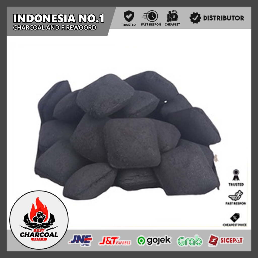 Jual Arang Briket Pillow Batubara 1Kg BBQ Premium Food Grade Areng ...