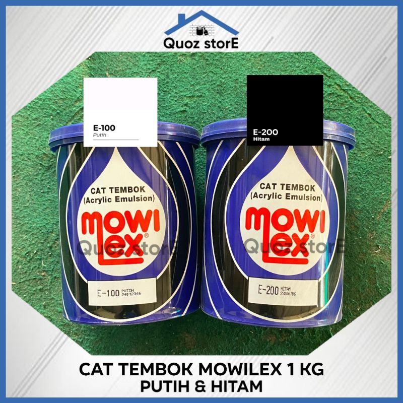 Jual Cat Tembok Interior MOWILEX warna putih/hitam 1L | Shopee Indonesia