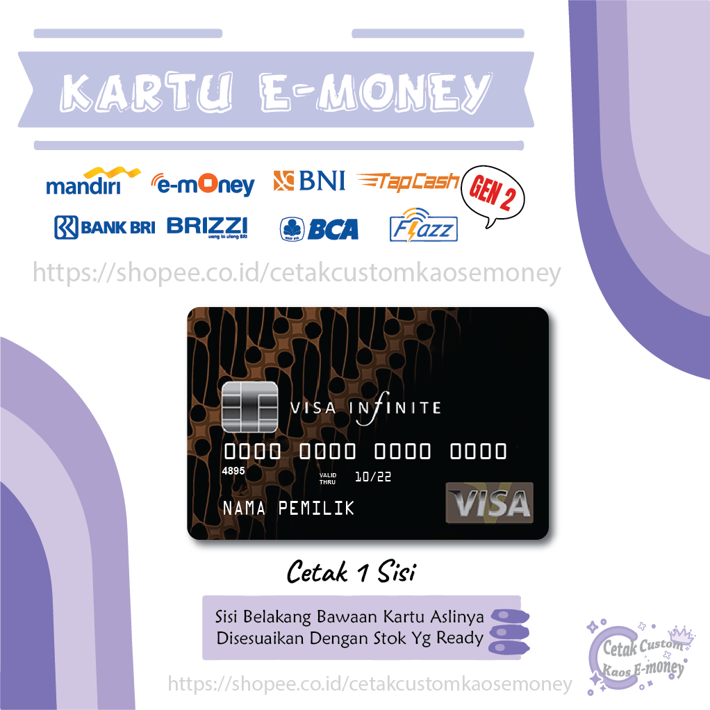 Jual KARTU E MONEY E TOLL KARTU VISA INFINITE DESIGN BATIK VISA CARD ...