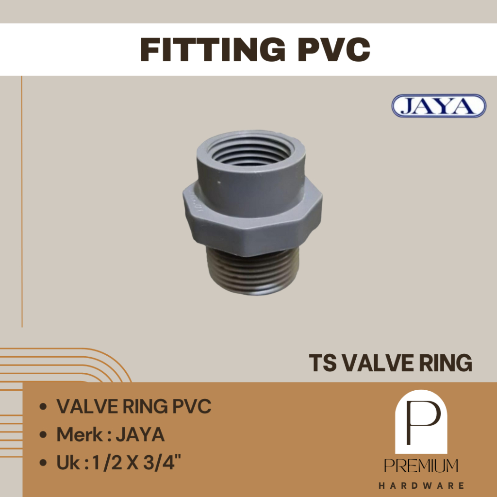Jual FITTING PIPA PVC VALVE RING VERLOP RING TS JAYA 3/4 x 1/2 inch ...
