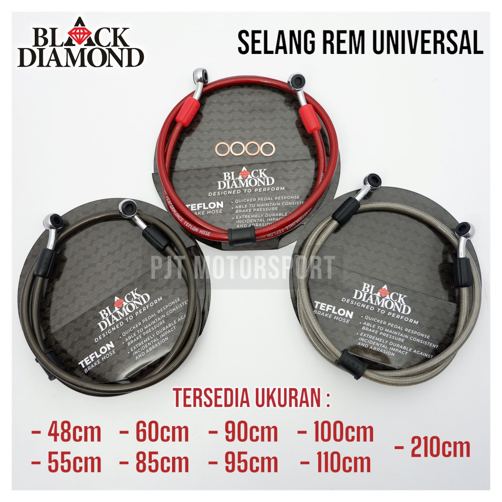 Jual Selang Rem BLACK DIAMOND Ukuran Depan & Belakang 48cm / 55cm / 60cm / 85cm / 90cm / 95cm ...