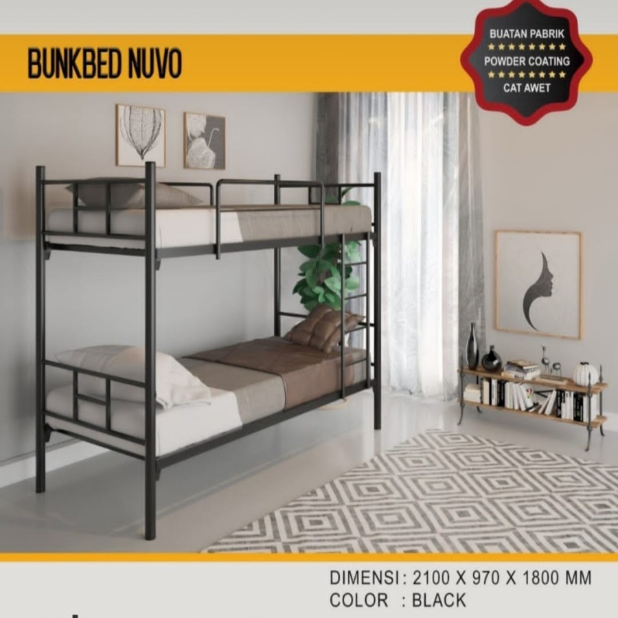 Jual Ranjang Besi 2 Tingkat Orbitrend 90 x 200 Kuat Kokoh Powder ...