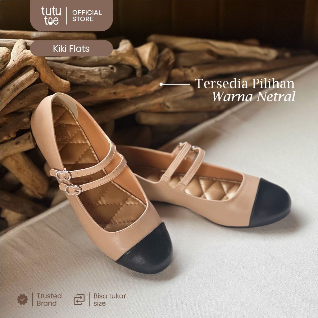 Jual Tutu Toe Sepatu Flats Wanita Kiki Series Tatak Insole 6Mm Ujung ...