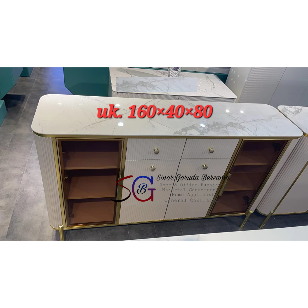 Jual LEMARI BUFET SERBAGUNA / MEJA LEMARI IMPORT MODEL MEWAH MINIMALIS ...