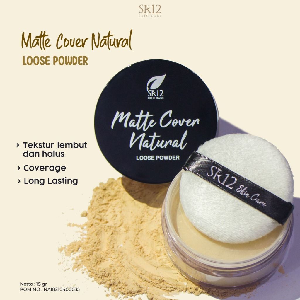 Jual BEDAK TABUR / MATTE COVER NATURAL LOOSE POWDER SR12 - FACE POWDER WITH SPF 15 - ANTI SINAR ...