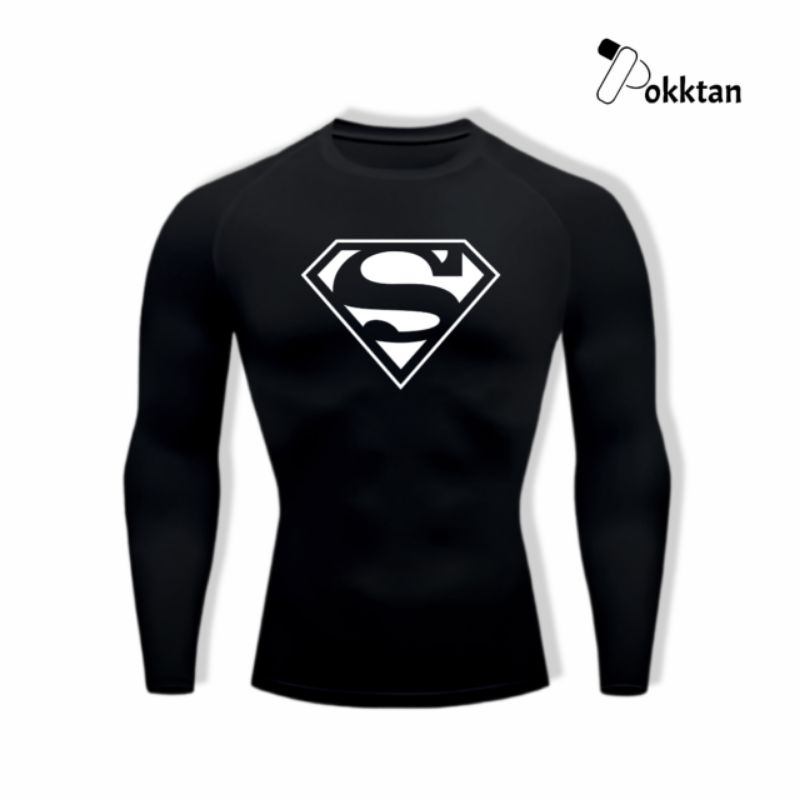 Jual BAJU OLAHRAGA KOMPRESI LENGAN PANJANG SUPERMAN/ BAJU SUPERMAN ...