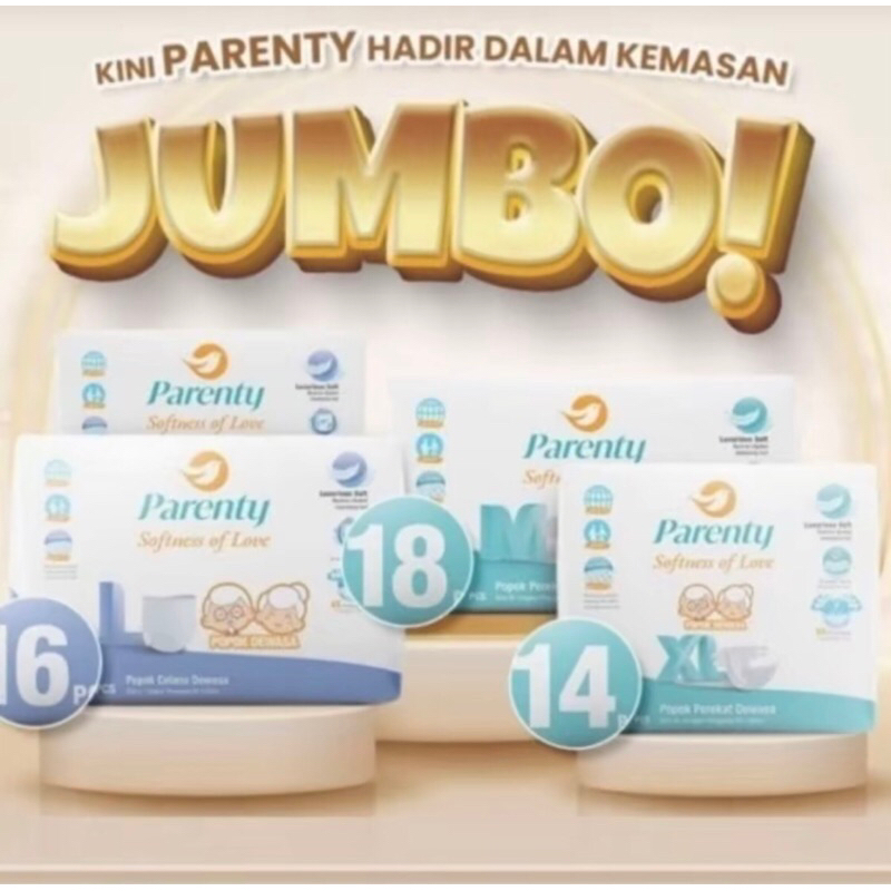 Jual Parenty Adult Diapers Pants Popok Celana Dewasa Jumbo M18 L16 XL14 ...