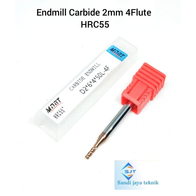 Jual Endmill Carbide 2mm 4Flute HRC55 Batang 4mm Pisau Milling Bor ...