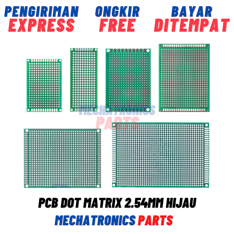 Jual PCB Dot Matrix Double Side Single Layer Fiber Pitch 2.54mm Hijau ...