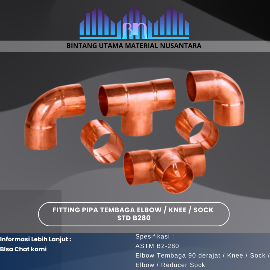 Jual Fitting Pipa Tembaga Elbow / Knee / Sock / Std B280 | Shopee Indonesia