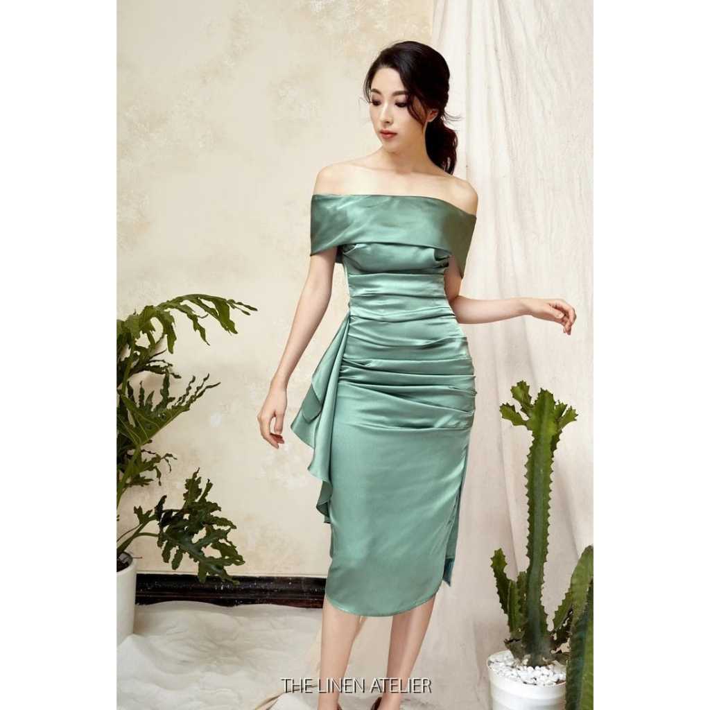 Jual Sabrina Satin Dress | Natal Dress | Gaun Gereja Dress Pesta ...