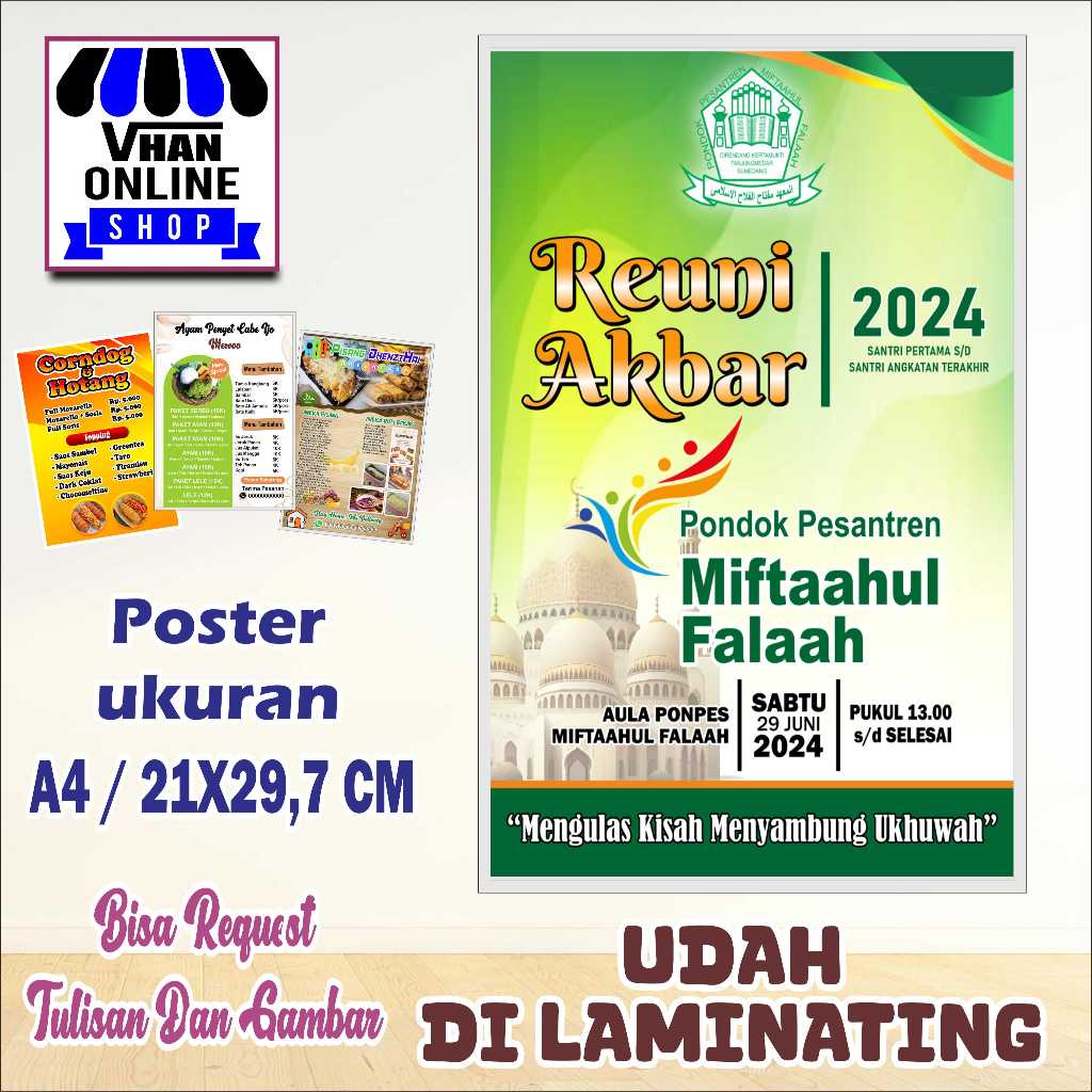 Jual Cetak Poster Atau Foto Untuk Acara Reuni Akbar Udah Di Laminating ...
