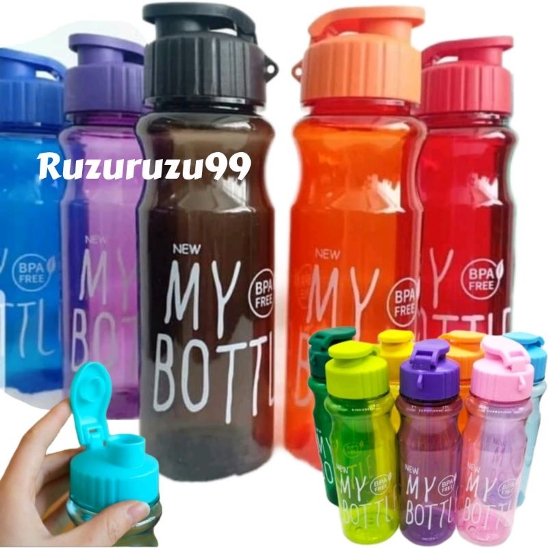 Jual 6 pcs Botol plastik viral ukuran 600 mili mode tutup flip botol ...