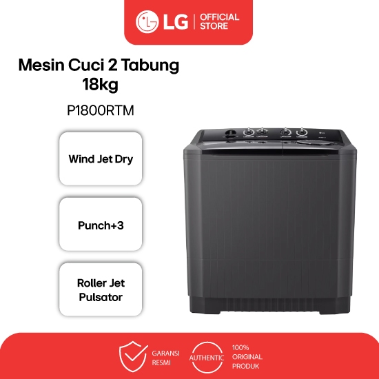 Jual LG Mesin Cuci Twin Tub / 2 Tabung 18Kg - 3 Program Pencucian ...