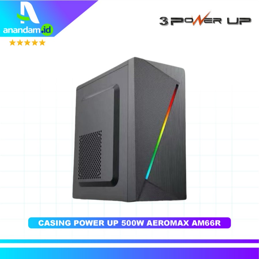 Jual Casing PC 3 Power Up AEROMAX AM-66R with PSU 500W M-ATX | Shopee ...