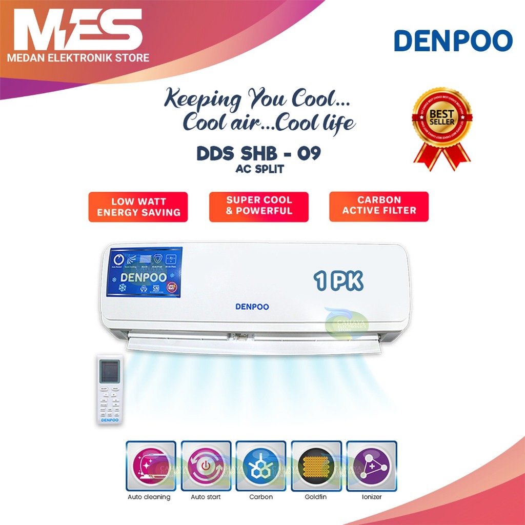 Jual ( NEW ) Denpoo AC 1 PK AC Split DDS 09 CTL Untuk Ruangan 4X6 ...