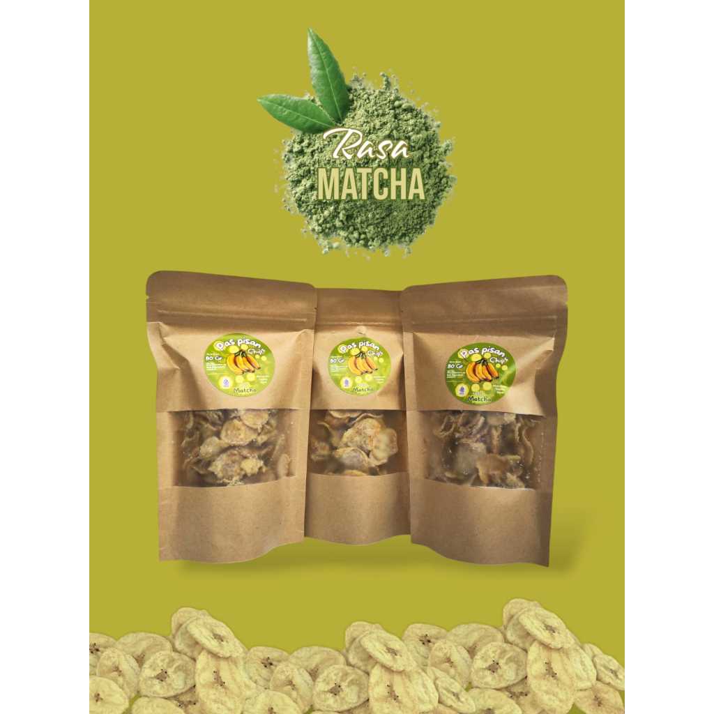Jual 80gr Kripik Pisang Matcha Pilihan Camilan Kekinian, Enak dan Sehat ...