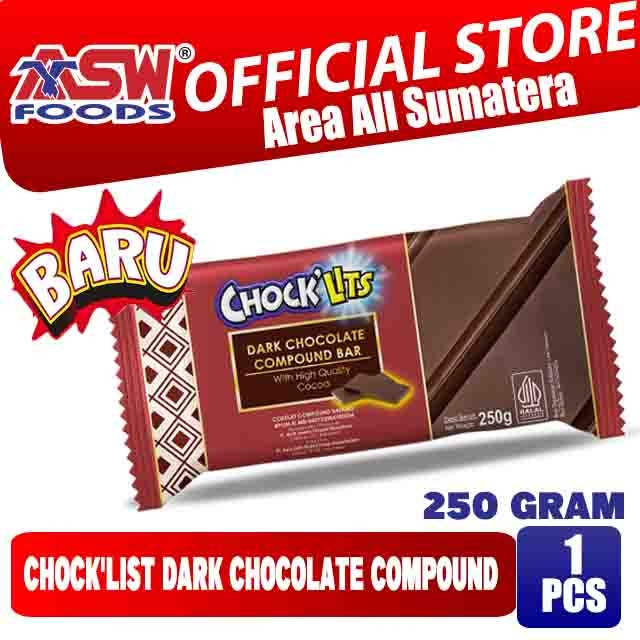 Jual CHOCK'LITS DARK CHOCOLATE COMPOUND BAR 250gram - COKLAT BATANG ...