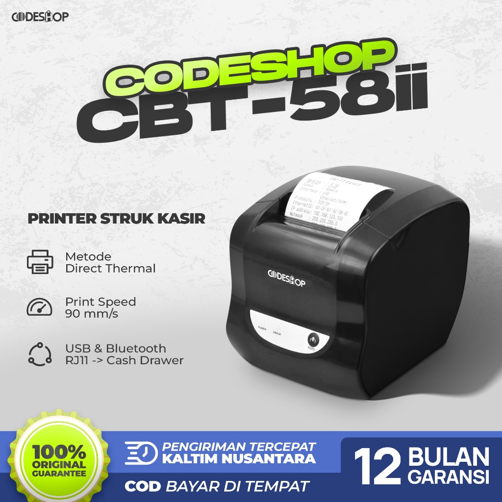 Jual Printer Thermal Codeshop CBT-58II USB Bluetooth Android Multi ...