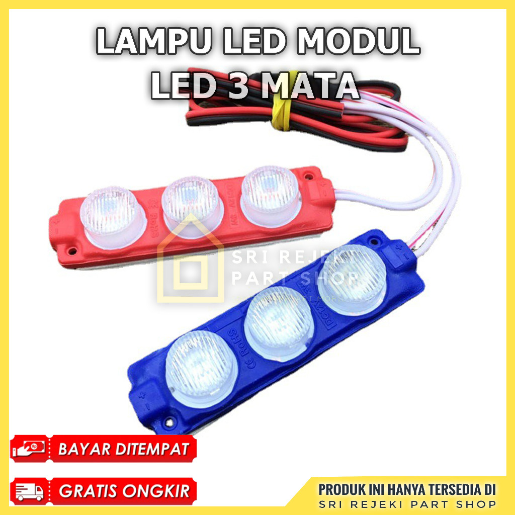 Jual (1 Pcs) Lampu LED 3 Mata Lampu Kolong Motor Mobil Pickup Truk Lampu Variasi 12V - 24V ...