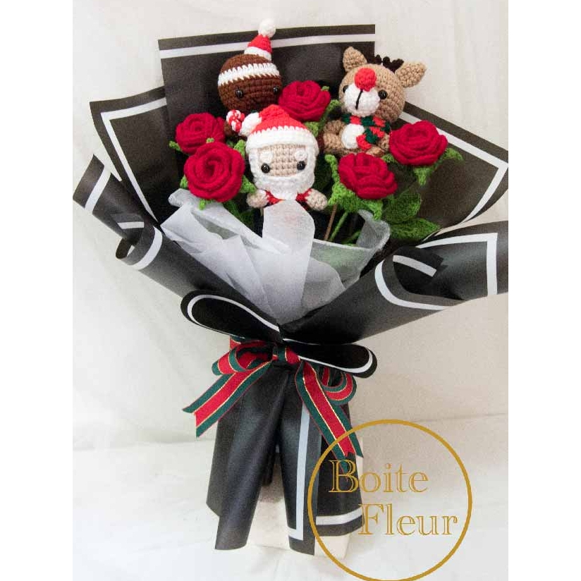 Jual BOITE FLEUR X LITTLE GIRL - Buket bunga & Boneka Rajut Christmas ...