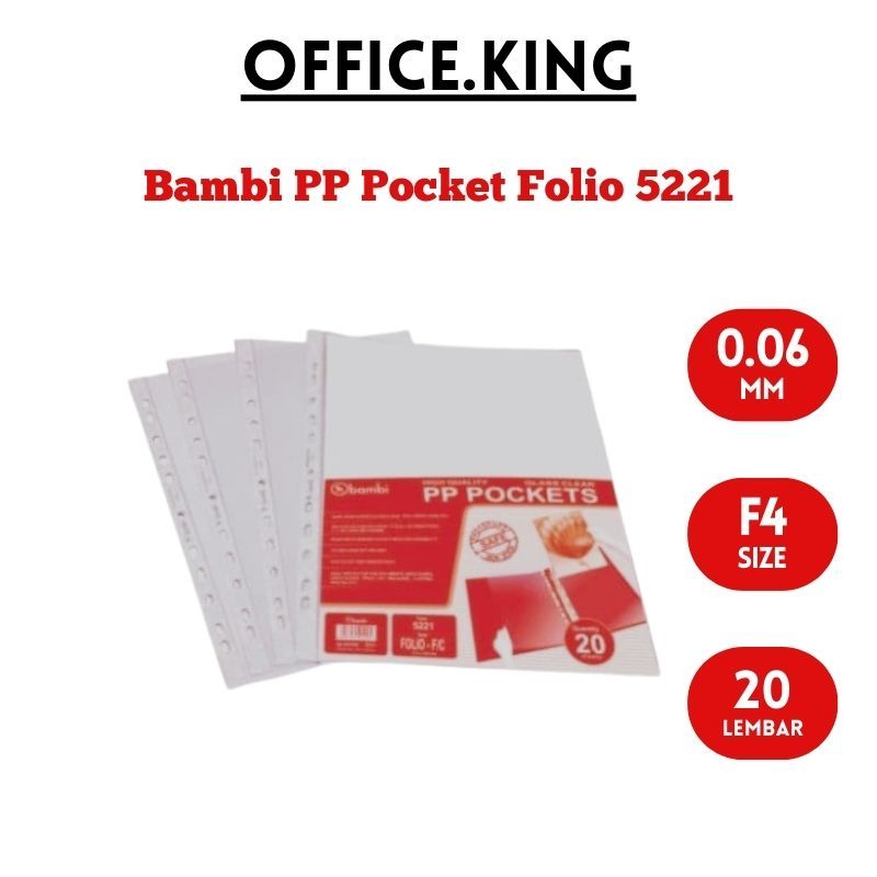 Jual PP Pocket Document Pocket Folio 5221 (1Pck isi 20) Bambi | Shopee ...