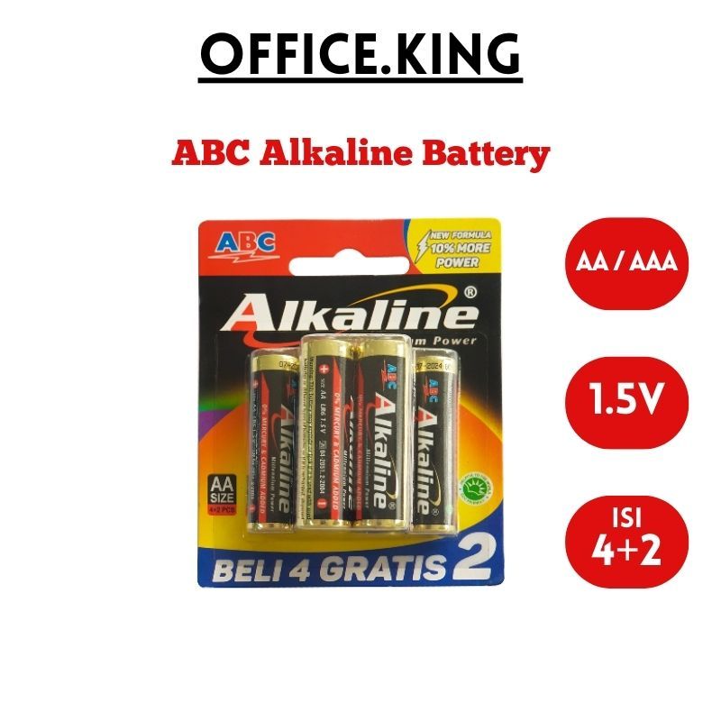 Jual BATTERY ALKALINE AA / AAA ALKALINE ABC (4+2) Baterai Batre A2 A3 Isi 6 | Shopee Indonesia