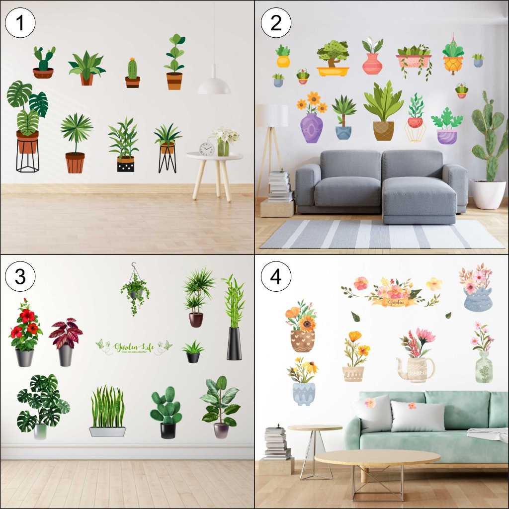 Jual Sticker Tanaman Pot Garden Stiker Dinding Wallsticker Langsung ...