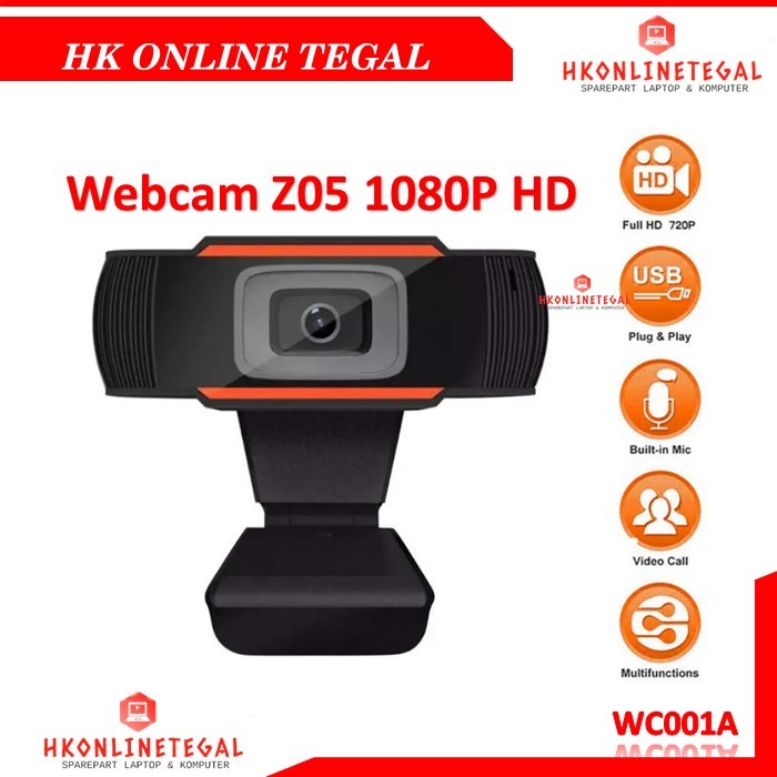 Jual Webcam Hd 1080P Z05 With Microphone - Hitam | Shopee Indonesia