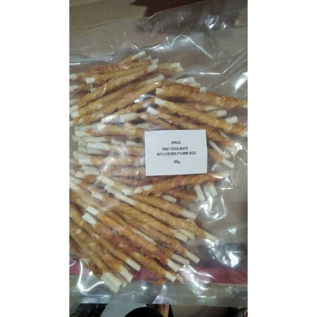 Jual Snack Cemilan anjing twist stick chicken dog treats stick berbalut ...