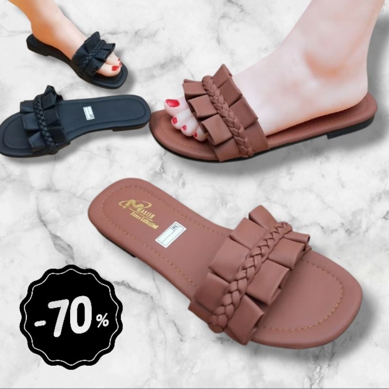 Jual Sendal Flat Shoes Wanita Dewasa Sendal Kokop Cewek Kekinian Remaja ...