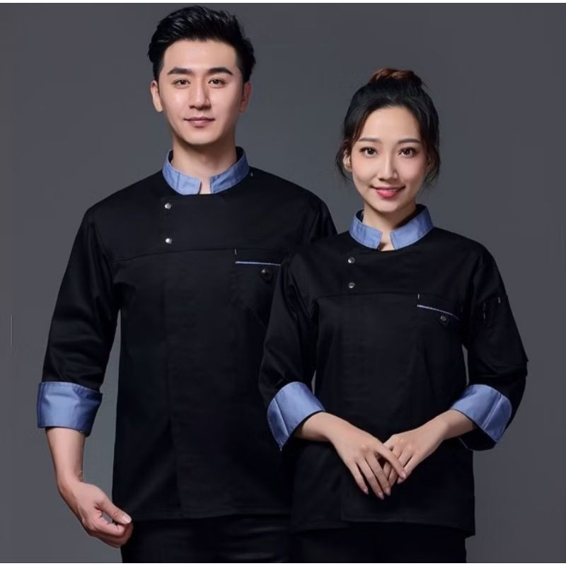 Jual BAJU CHEF BAJU KOKI CHEF JACKET UNISEX Lengan 7/8 ( kode K.si ...