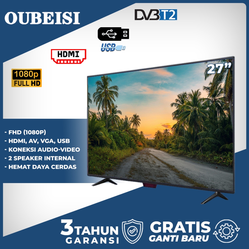 Jual OUBEISI TV LED 27 inch TV digital FULL HD ORIGINAL GARANSI 1 TAHUN ...