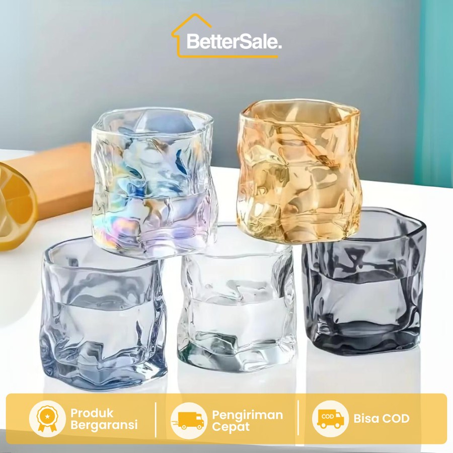 Jual Gelas Kaca Japanese Style / Gelas Kristal Model Jepang Rock Glass 190ml | Shopee Indonesia